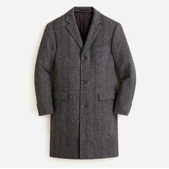 J. Crew | Jackets & Coats | J Crew Ludlow Topcoat Charcoal Herringbone ...